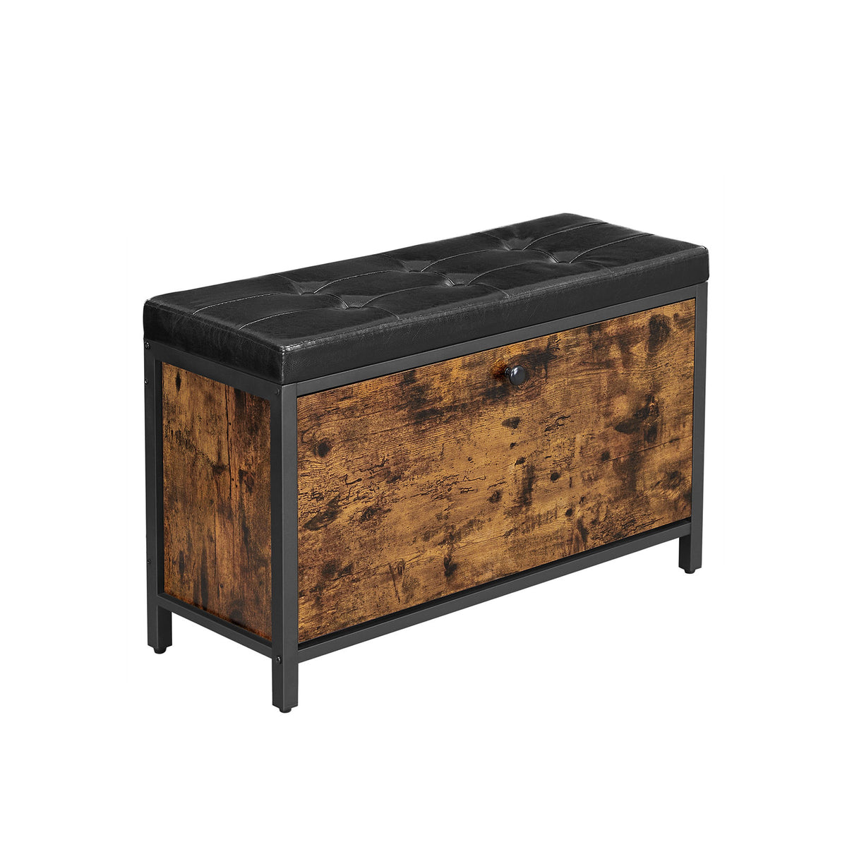 Banc chaussure coussin rangement pivot rustique | VASAGLE